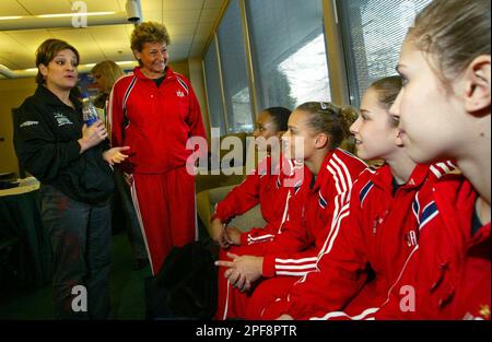 American gymnastics team during 1984 Olympic Games in Los Angeles Stock ...