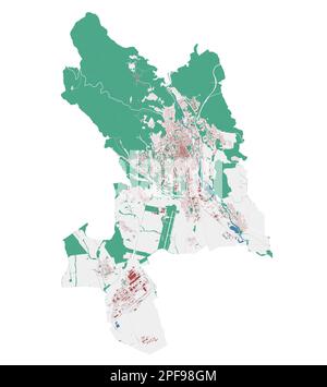 Urban city vector map of Kosice. Vector illustration, Kosice map ...