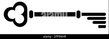 Classic key shape isolated over white background, key clipart vector ...