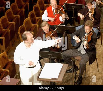 Austrian Nikolaus Harnoncourt conducts the Vienna Philharmonic ...
