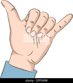 Illustration of a Shaka hand sign Stock Vector Image & Art - Alamy