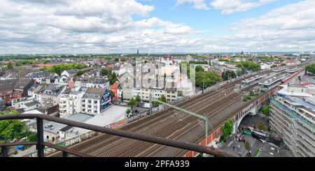 panoramic view of cologne ehrenfeld with the ehrenfeld train station ...