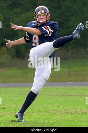 Manchester High school's senior Dustin Toth poses on the practice field ...