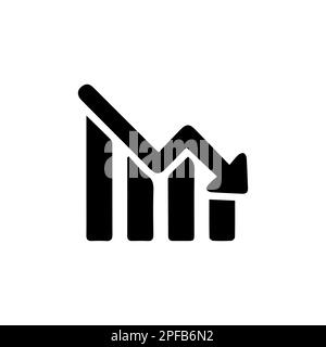 Bar graphic icon black. Perfect Black pictogram illustration. Business chart with arrow. Growths ...