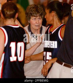 Southwestern coach Donna Cheatham, left, and player Brianna Howard ...