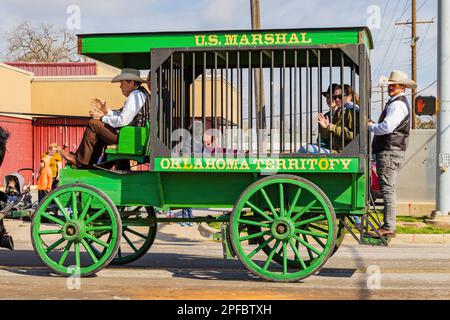 Oklahoma, MAR 12 2023 - Sunny view of the Saint Patrick's Day parade in ...