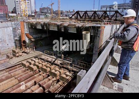 Tunnel construction on Boston's Big Dig highway project Stock Photo - Alamy