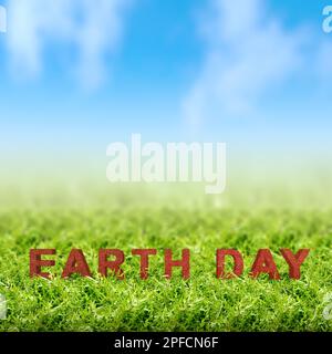 Earth Day message on the ground. Earth Day Concept Stock Photo - Alamy