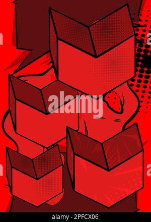 Red Comic book arrow background poster. Comics abstract Symbol. Retro ...