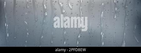 Realistic rain shower drops down vector background. 3d water flow on ...