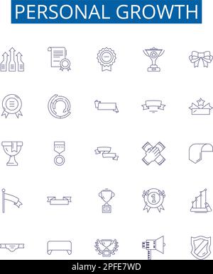 Self-realization line icons collection. Enlightenment, Awareness ...