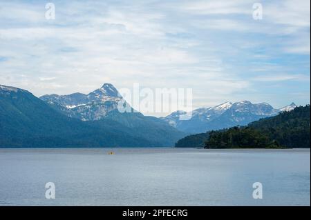 Lake Espejo Chico as seen from the Seven lakes Road, Ruta 40, Neuquén ...