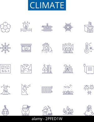 Arctic glaciers line icons collection. Ice, Snow, Permafrost, Tundra ...