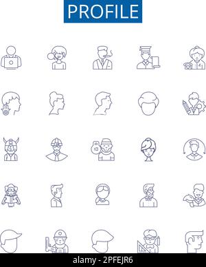 Data depiction line icons collection. Visualization, Infographic, Graph ...