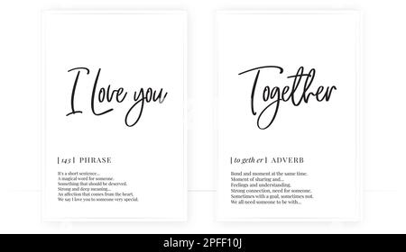 Together definition, vector. Minimalist poster design. Wall decals ...