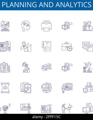 IT strategy line icons collection. Alignment, Agility, Analysis ...