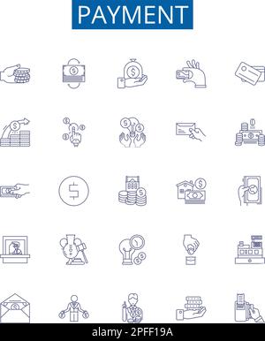 Payment outline icons collection. Fee, Remittance, Tribute, Dues, Spend ...