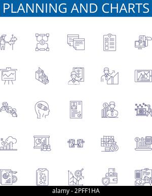 Planning and charts line icons, signs set. Planning, Charts, Strategy, Graphs, Diagrams, Maps ...