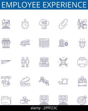 Employee experience line icons signs set. Design collection of Employee ...