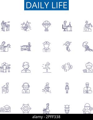 Daily activities line icons signs set. Design collection of Routine ...