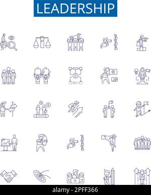 Leadership guidance line icons collection. Visionary, Empathy ...