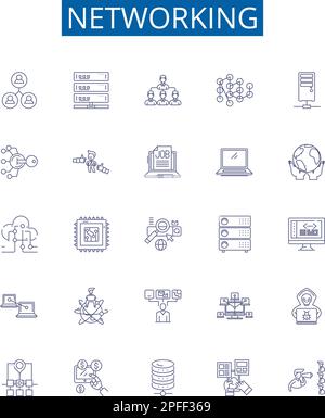 Telecommunications line icons collection. Connectivity, Fibre, Bandwidth, Spectrum, Broadband ...