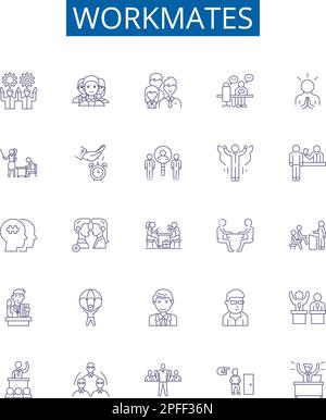 Colleagues line icons collection. Teammates, Coworkers, Collaborators ...