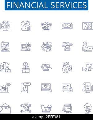 Financial markets line icons collection. Stocks, Bonds, Commodities ...