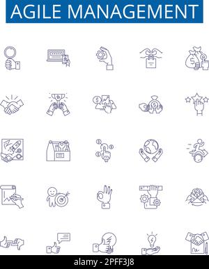Agile management outline icons collection. Agile, Management, Scrum ...