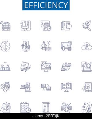 Expediency line icons collection. Swiftness, Efficiency, Rapidity ...