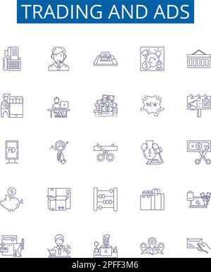 Derivative trading line icons collection. Futures, Options, Hedging ...