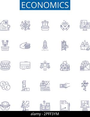 Fiscal management line icons collection. Budgeting, Forecasting ...