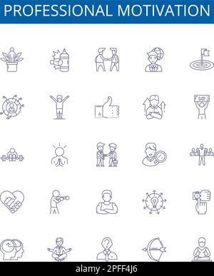 Motivation line icons collection. Enthusiasm, Drive, Inspiration ...