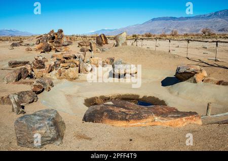 Guard tower at Manzanar National Historic Site in the Eastern Sierra ...