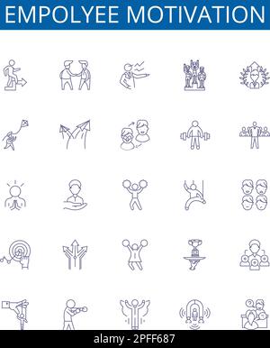 Recognition and rewards line icons collection. Appreciation ...