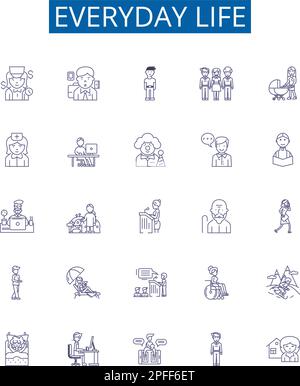 Everyday life line icons signs set. Design collection of ...