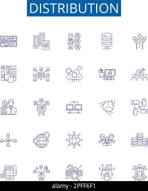 Distribution outline icons collection. Distribution, Spread, Allocation ...