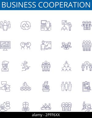 Synergy line icons collection. Collaboration, Cooperation ...