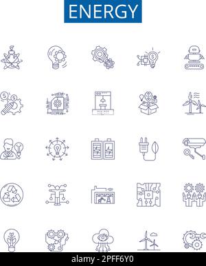 Vigor line icons collection. Strength, Energy, Vitality, Robustness ...