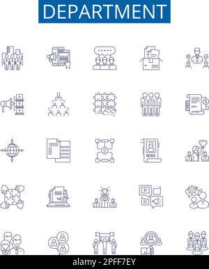 Agency direction line icons collection. Strategy, Vision, Mission ...