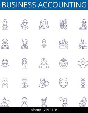 Accounting outline icons collection. Accounting, Bookkeeping ...