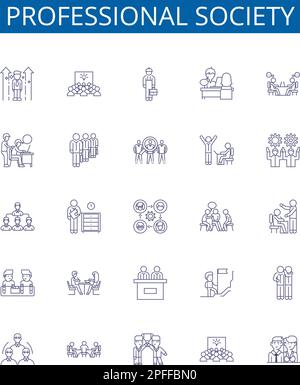 Professional society line icons signs set. Design collection of Society ...