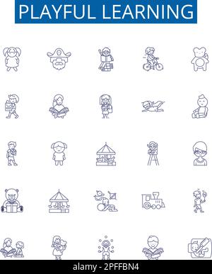 Playful learning line icons signs set. Design collection of Frolicking ...