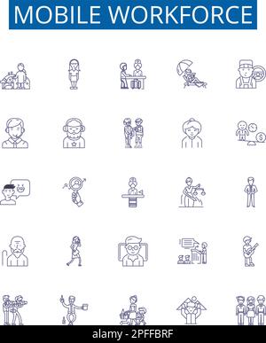 Workforce line icons collection. Productivity, Diversity, Collaboration ...