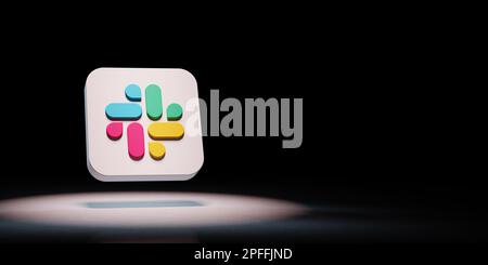 Slack App Icon Spotlighted on Black Background Stock Photo - Alamy