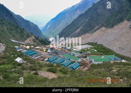 Kedarnath base camp established after Kedarnath disaster. In June 2013 ...