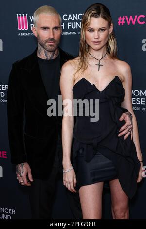 Adam Levine of Maroon 5 and his wife Behati Prinsloo arrive on the red ...