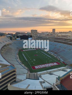 Aerial View of Camp Randall Stadium, Home of the Wisconsin Badgers NCAA ...