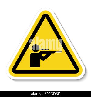 Shooting Range Diamond Caution Sign Rifle Range Symbol Stock Vector ...