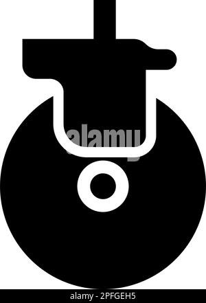 Wheel for furniture caster swivel icon black color vector illustration ...